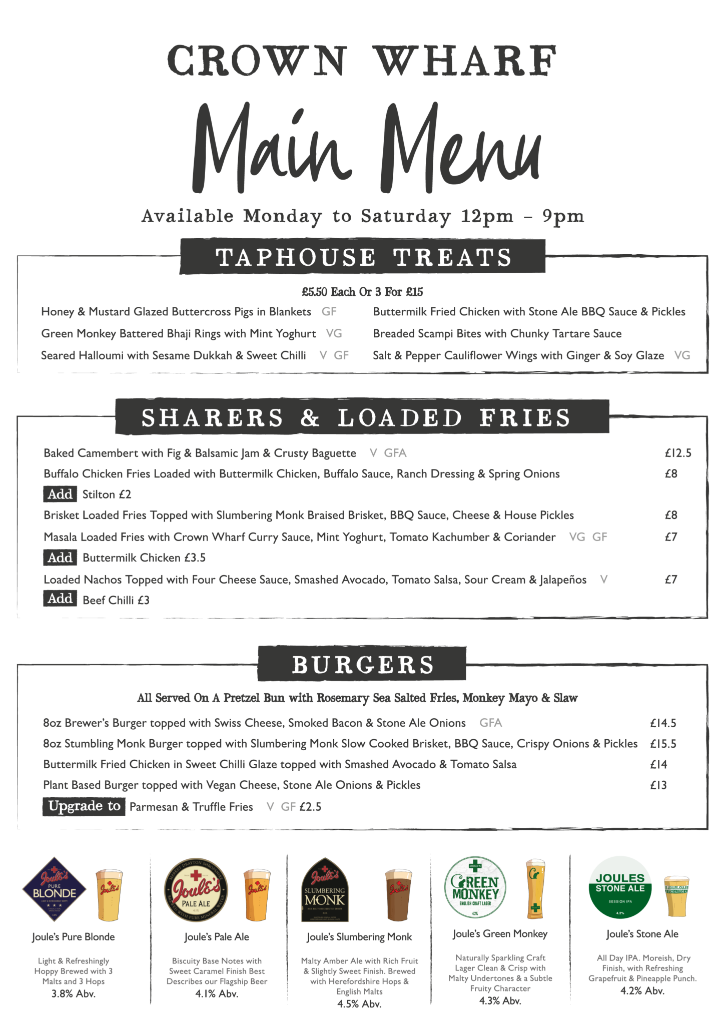 Our Menu – Crown Wharf